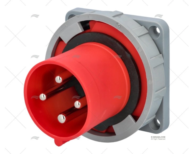 BASE ELEC POPA 63A 3+T DIA.72 ROJA