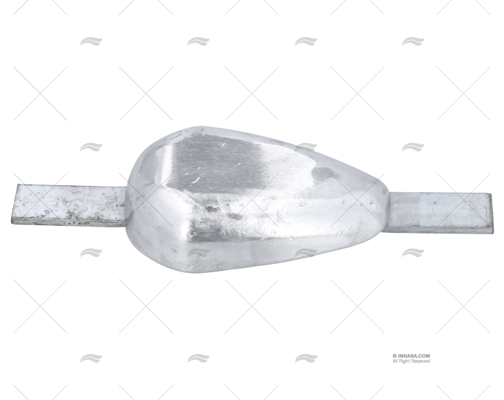 ZINC OVAL FISH ANODE W/PLATE 1kg TECNOSEAL